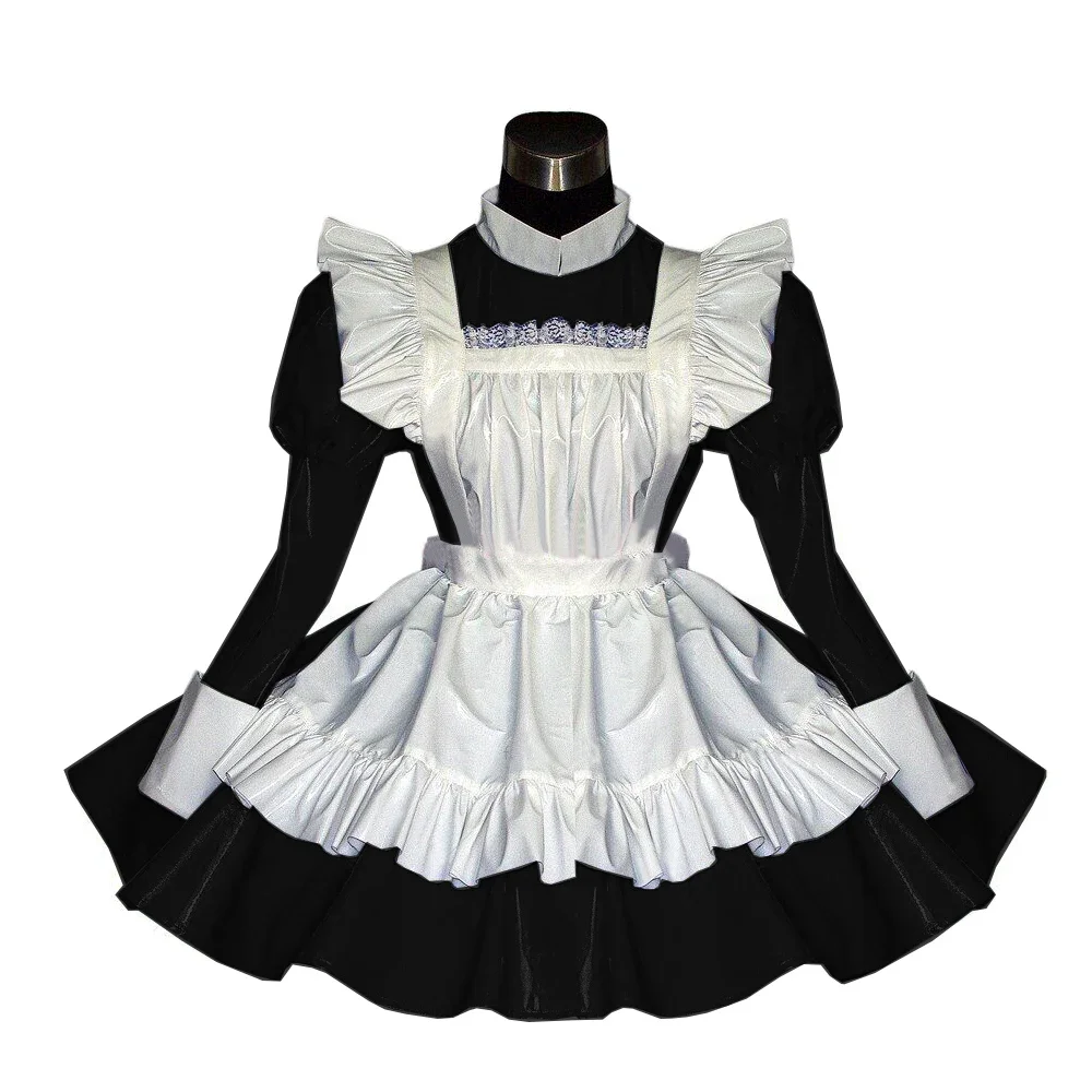 Sweet-Pleated-A-Line-Maid-Cosplay-Costume-with-Apron-Lockable-Puff-Long ...