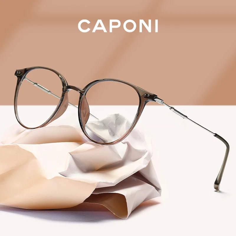 CAPONI-Oval-Eyeglasses-For-Women-Fashion-Style-TR-90-Metal-Design ...