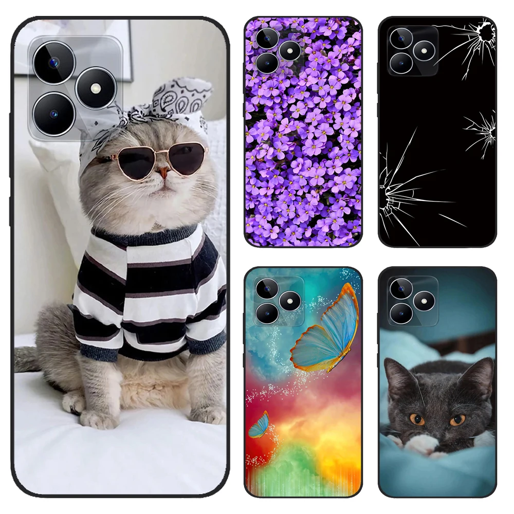 For-Realme-C53-Case-Popular-Black-Silicone-Soft-Back-Cover-Case-For ...