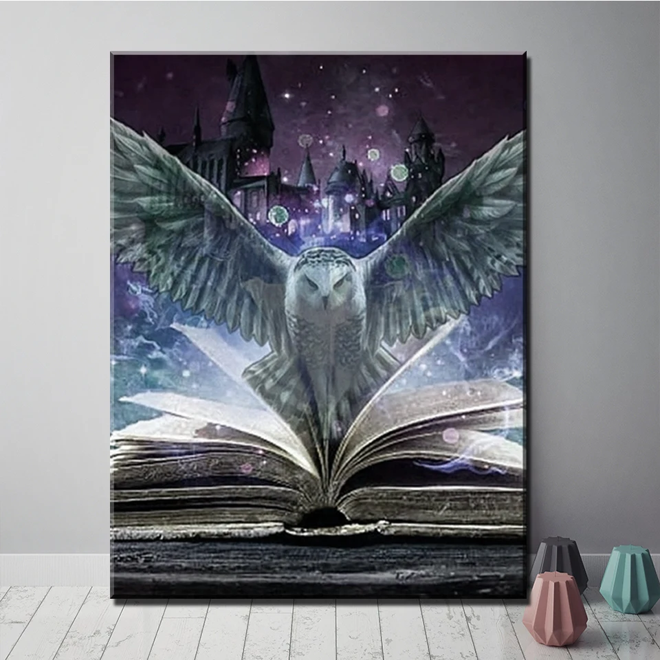 Magic Owl Book Castle Art Full Drill 5d Diy Diamond Painting New ...