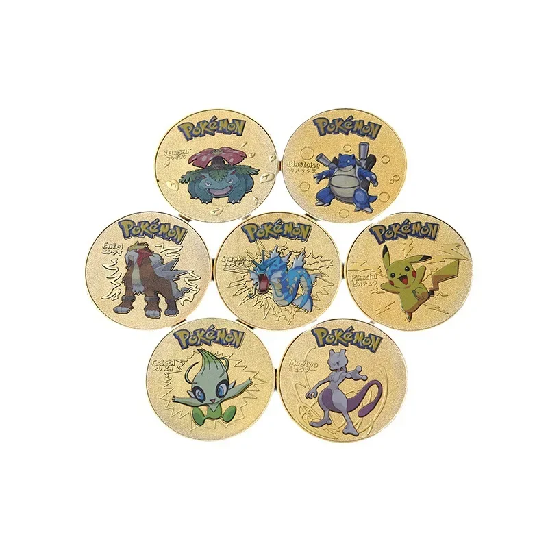 Pok-mon-Gold-Coin-Metal-Set-Mewtwo-Charizard-Pikachu-Venusaur-Squirtle ...