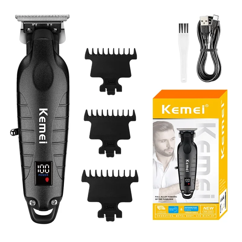 Kemei-2293-Barber-Cordless-Hair-Trimmer-0mm-Zero-Gapped-Carving-Clipper-Detailer-Professional ...