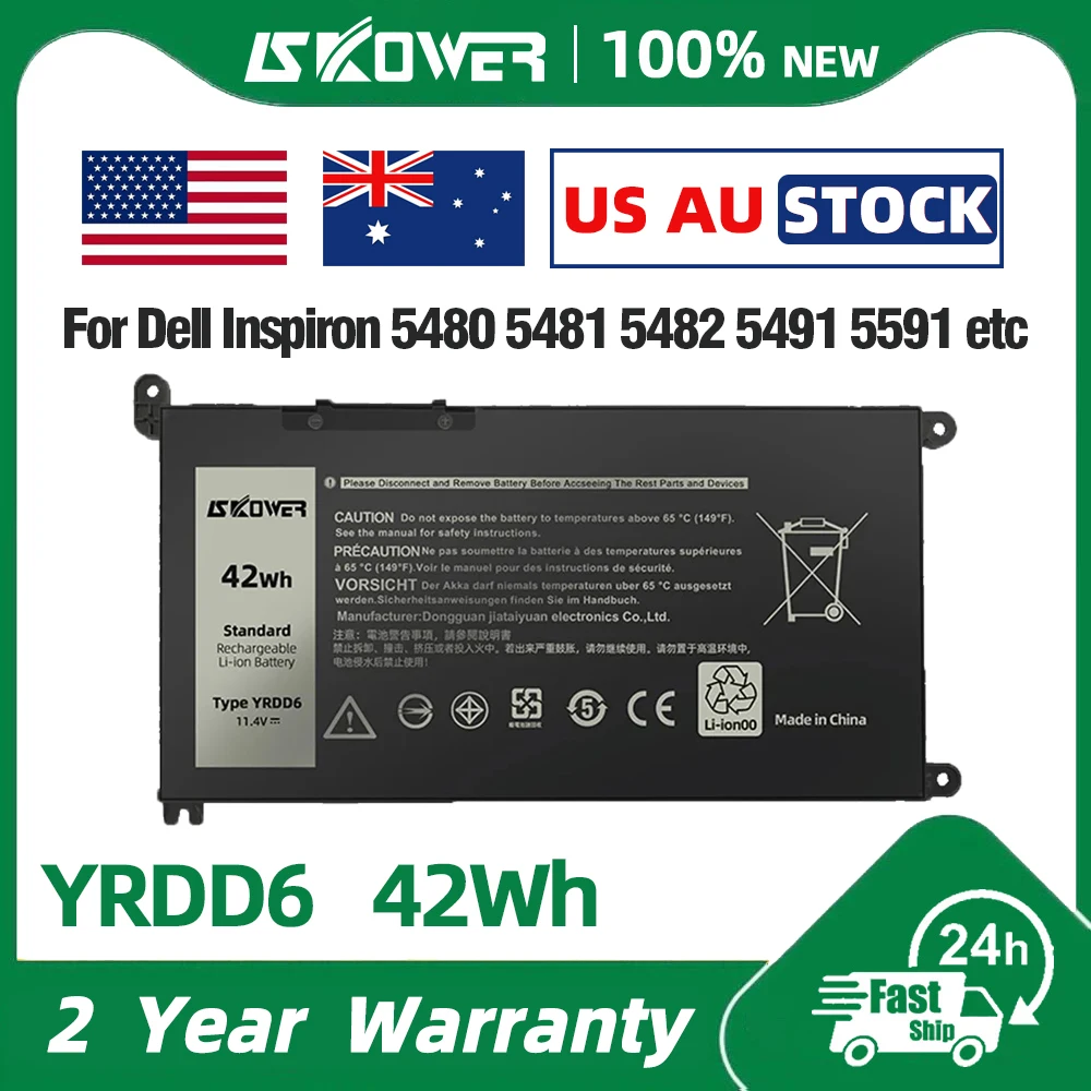 SKOWER Vostro 3491 5490 5581 Laptop Battery YRDD6 for Dell Latitude ...