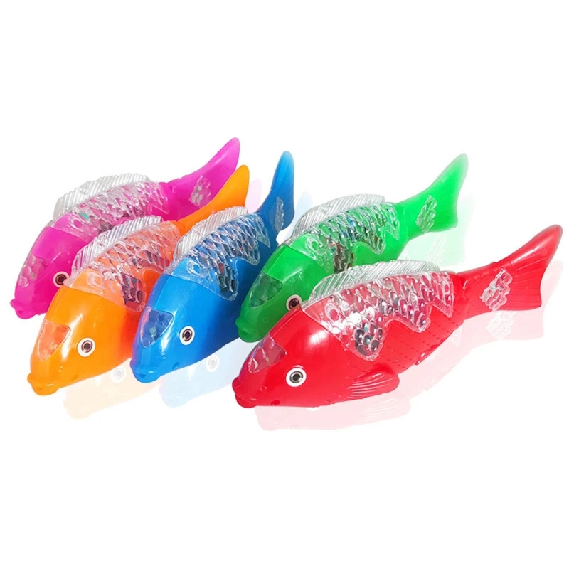 Electronic Fish LED Dancing Fish Toy w/ Flashing Light Music Stage ...