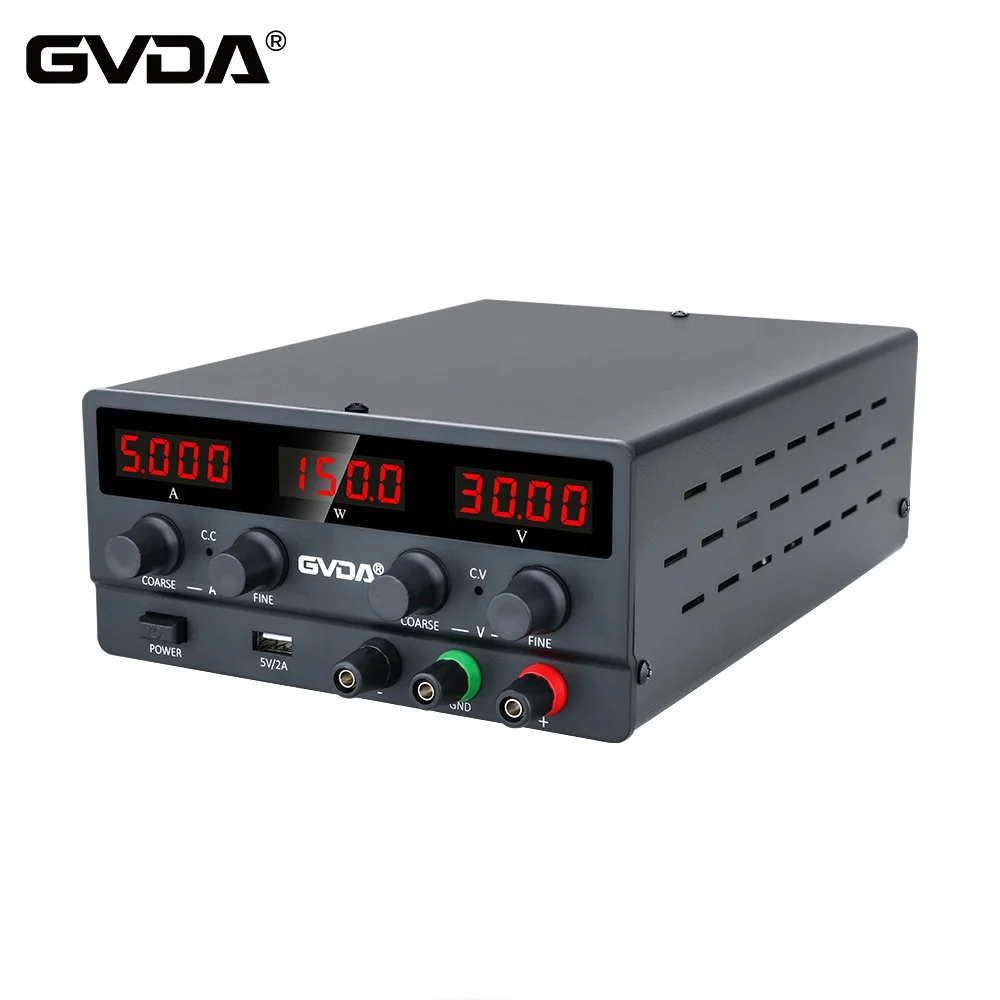 GVDA Alimentation de Laboratoire Régulée CC par USB, Réglable sur 30 V, 10 A, Régulateur de ...