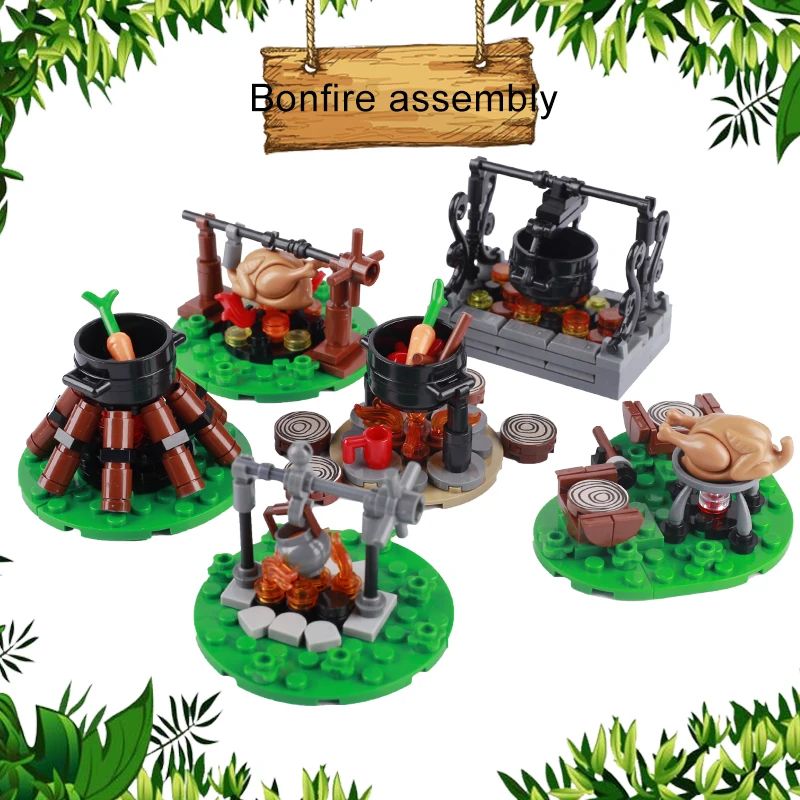 MOC Military Figures Accessories Camouflag Camping tent Building Blocks ...