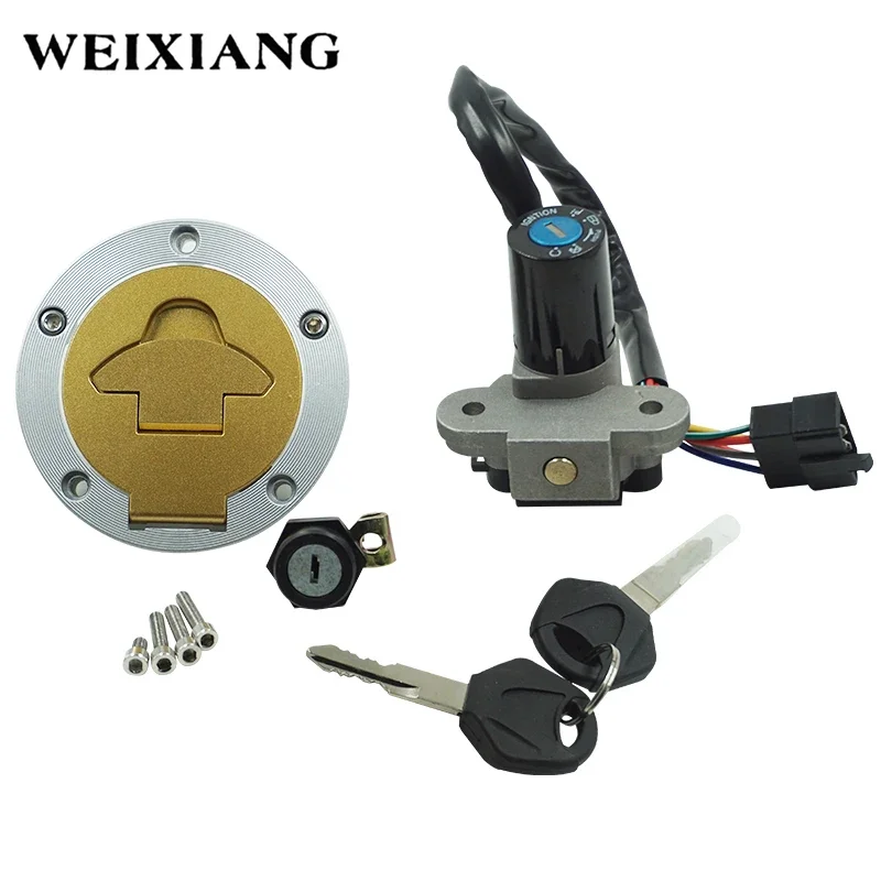 Motorcycle Ignition Switch Fuel Gas Cap key Set Tank Cover Seat Lock ...