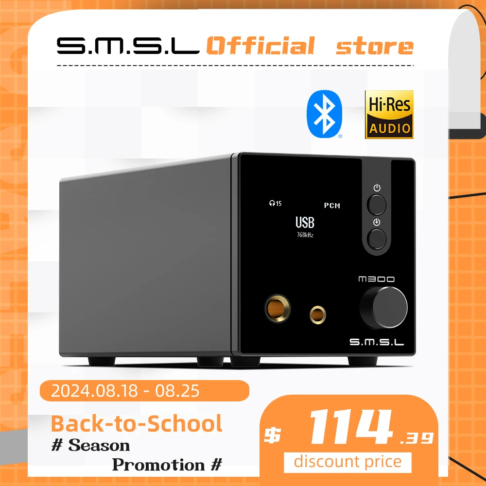 SMSL-M300SE-Upgraded-Audio-DAC-Headphone-AMP-MQA-CS43131-2-Blutetooth ...