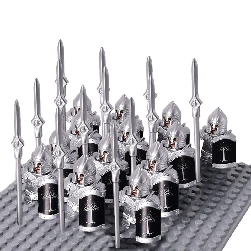 13Pcs Solider Eomer Rohan Warriorr vs Uruk Hai Army Figrues With Shield ...