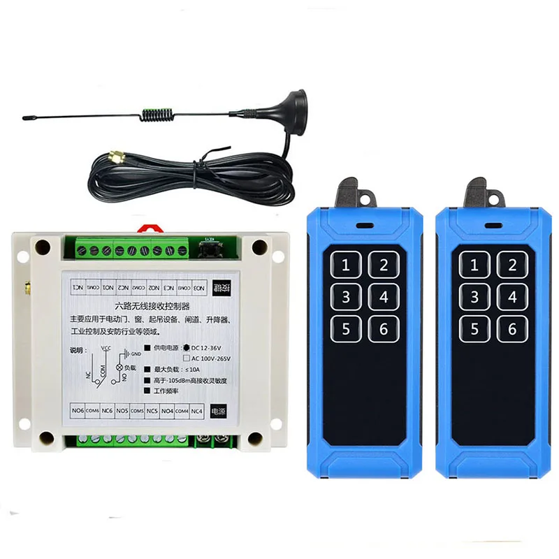433mhz-DC-12V-24V-36V-6-Channel-RF-Wireless-Remote-Control-System ...