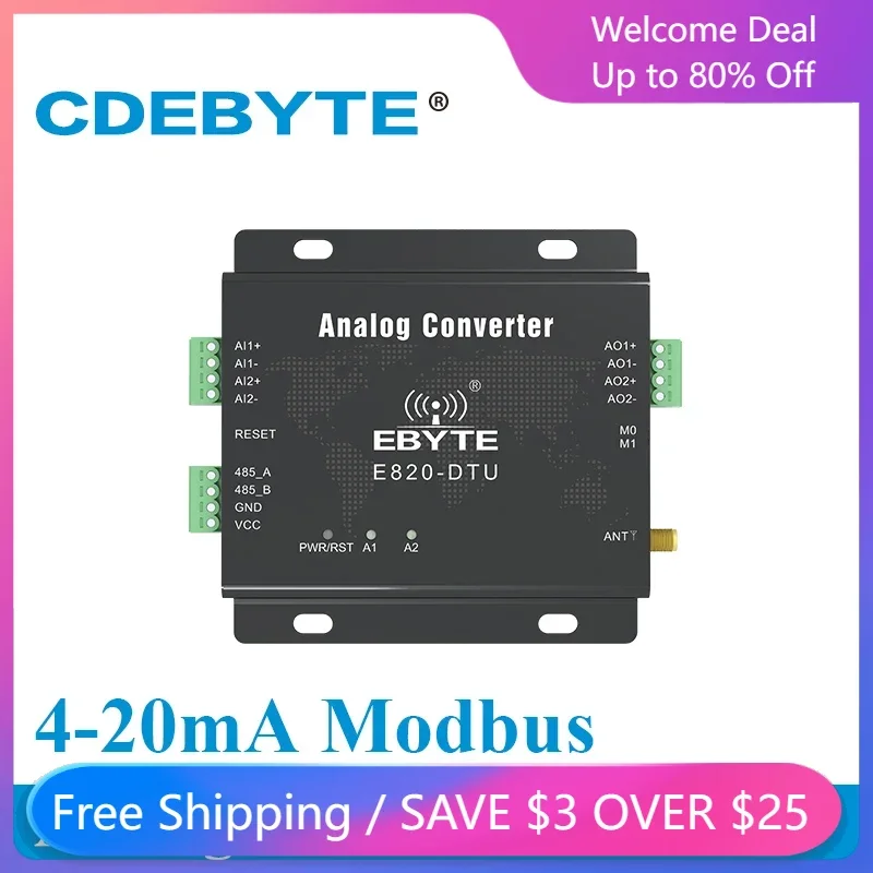 433MHz-Modbus-Analog-Acquisition-2-Channel-Wireless-Transceiver-E820 ...