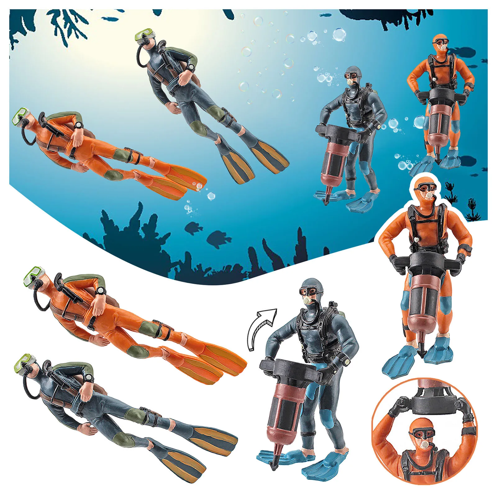 Miniature-Diver-Figure-Diving-Model-Action-Figure-Miniature-Sea-Animal ...