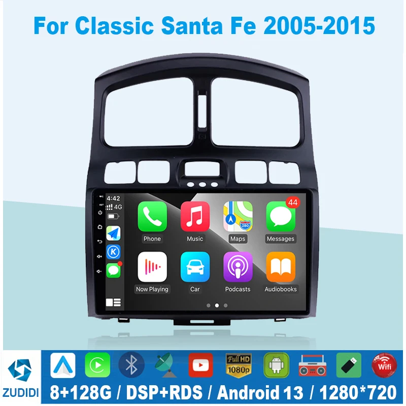 2din-Android-13-Carplay-8GB-RAM-Head-Unit-Radio-For-Hyundai-Classic ...