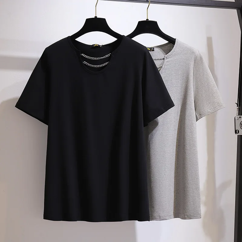 150Kg-Plus-Size-Women-s-Bust-154-Summer-Short-Sleeve-Chain-T-Shirt ...