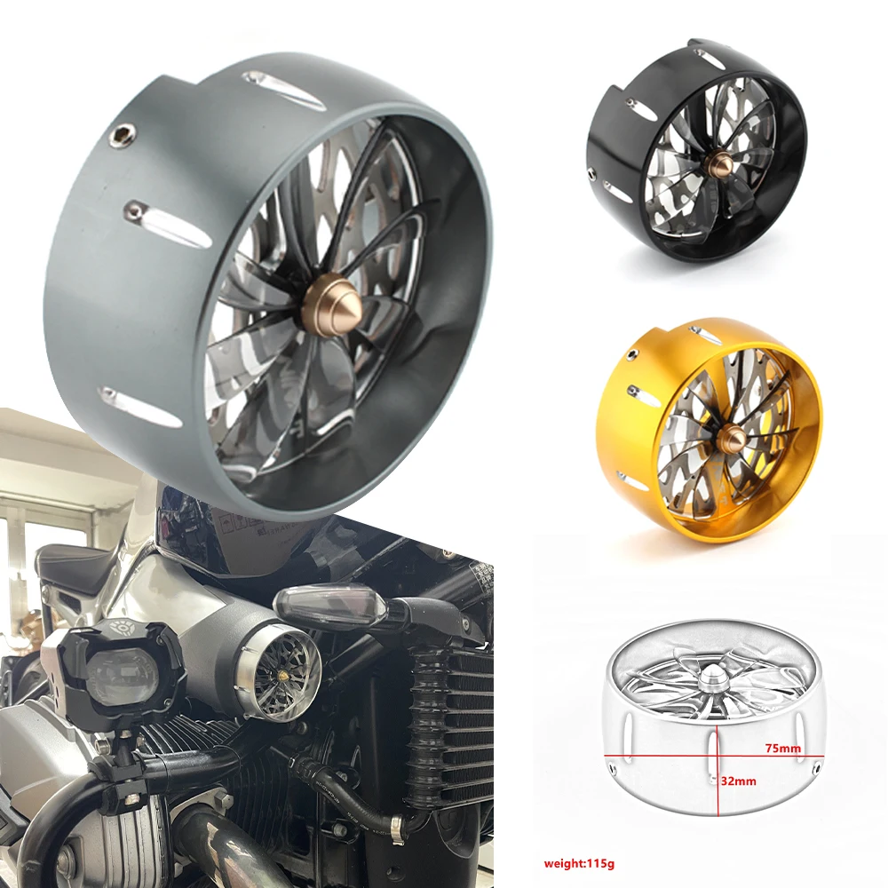 Motorcycle-Air-Intake-Inlet-Pipe-Cover-Rotate-Fan-Wind-Blade-Decorater ...