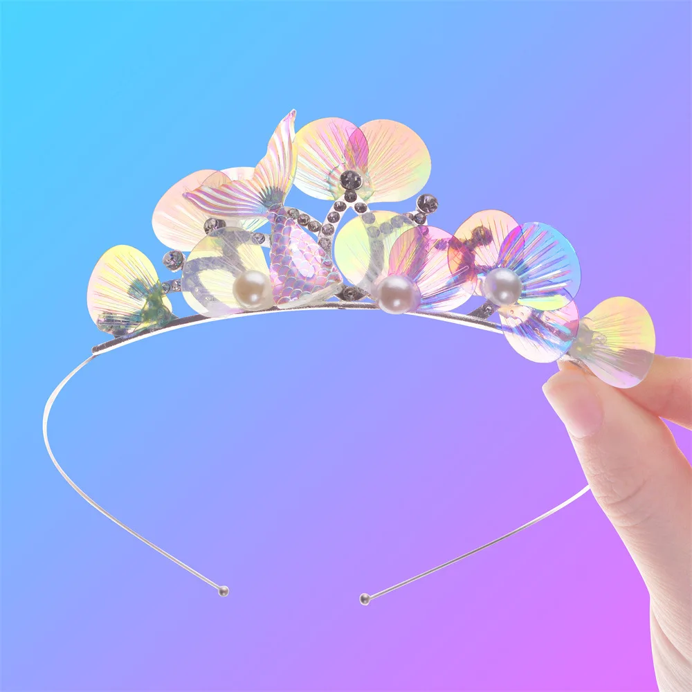 Little-Mermaid-Party-Girl-Alloy-Crown-Mermaid-Tail-Hairband-Necklace ...