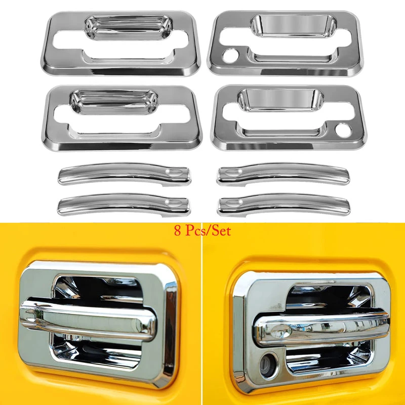 YMT Hummer H2 Door Handles Chrome Cover Trim Exterior Accessories Fit ...