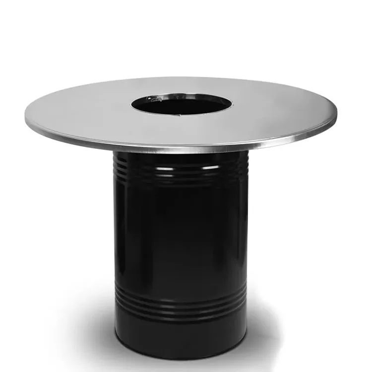 Korean-Restaurant-Bbq-Grill-Table-Round-Table-Top-Bbq-Stainless-Steel ...
