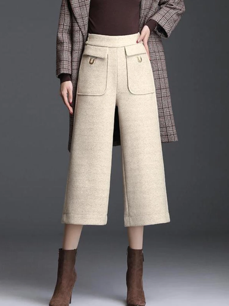 WooL-Cal-a-Feminina-Cortada-Cal-a-Bota-Solta-de-Perna-Larga-Cortina-de ...