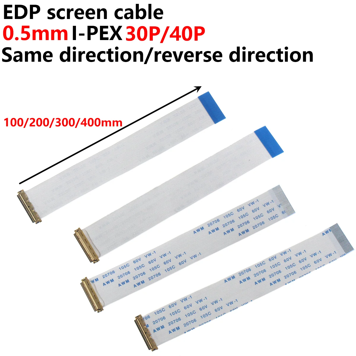 5pcs-EDP-screen-cable-0-5MM-I-PEX-20453-30P-40P-FFC-flexible-cable-with ...