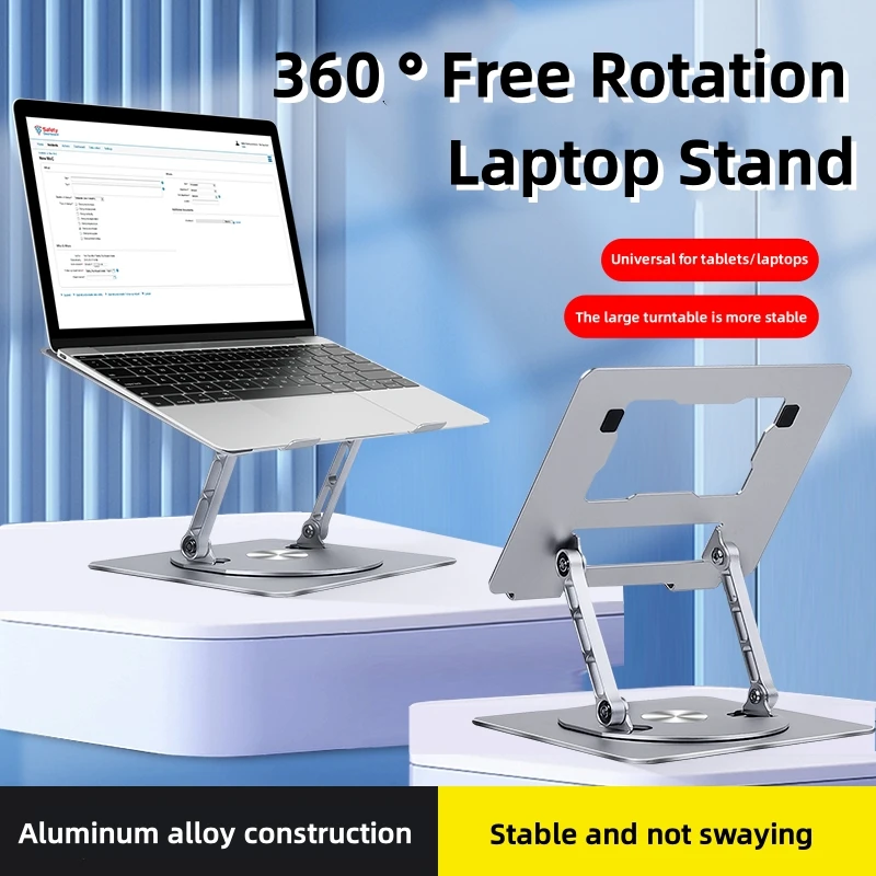 Laptop-Stand-360-Rotation-Notebook-Table-Aluminum-Alloy-Holder-Portable ...