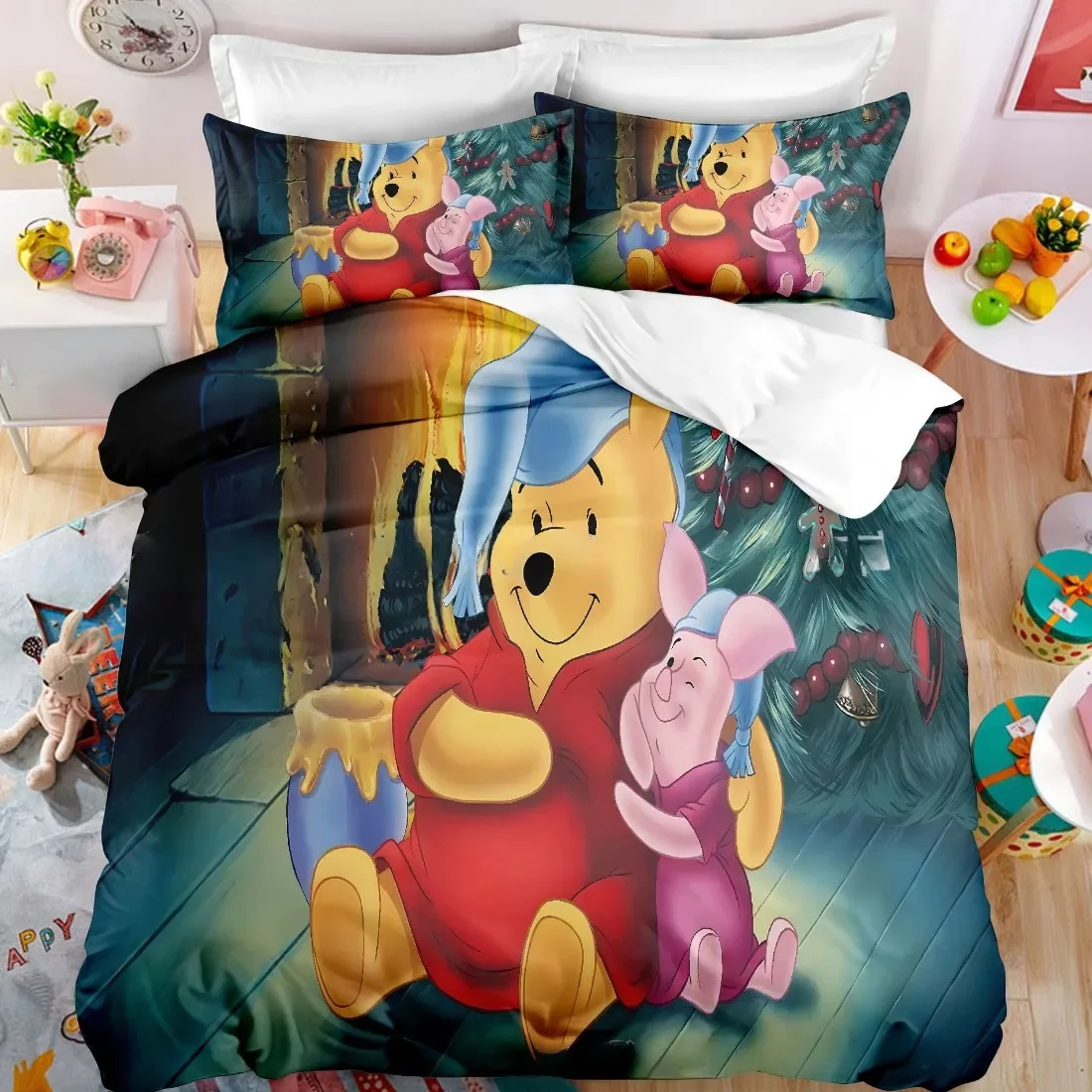Disney Winnie The Pooh 3D Children Bedding Set, Cartoon Bear Duvet ...