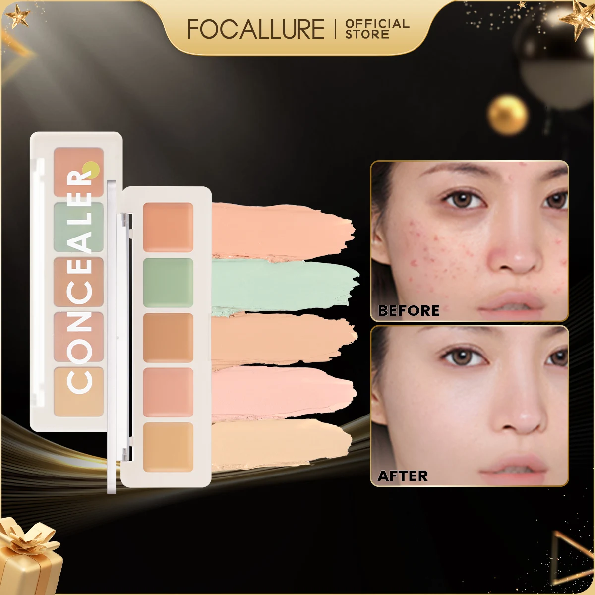 FOCALLURE-paleta-correctora-facial-5-colores-resistente-al-agua ...