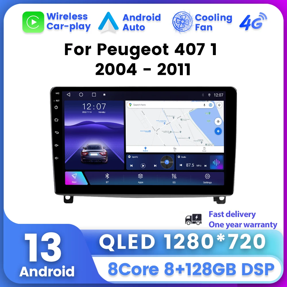 Autoradio-St-r-o-Android-13-pour-KIT-407-2004-2011-Limitation-Lecteur ...