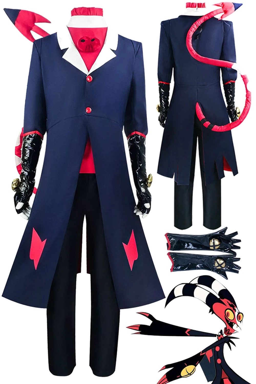 Blitzo Cosplay Costume Anime Cartoon Helluva Cos Boss Roleplay Men ...