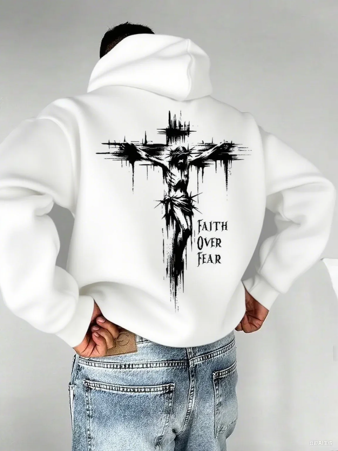 FAITH OVER FEAR Men Women Hoodies Outdoor Street Casual Sports Loose ...