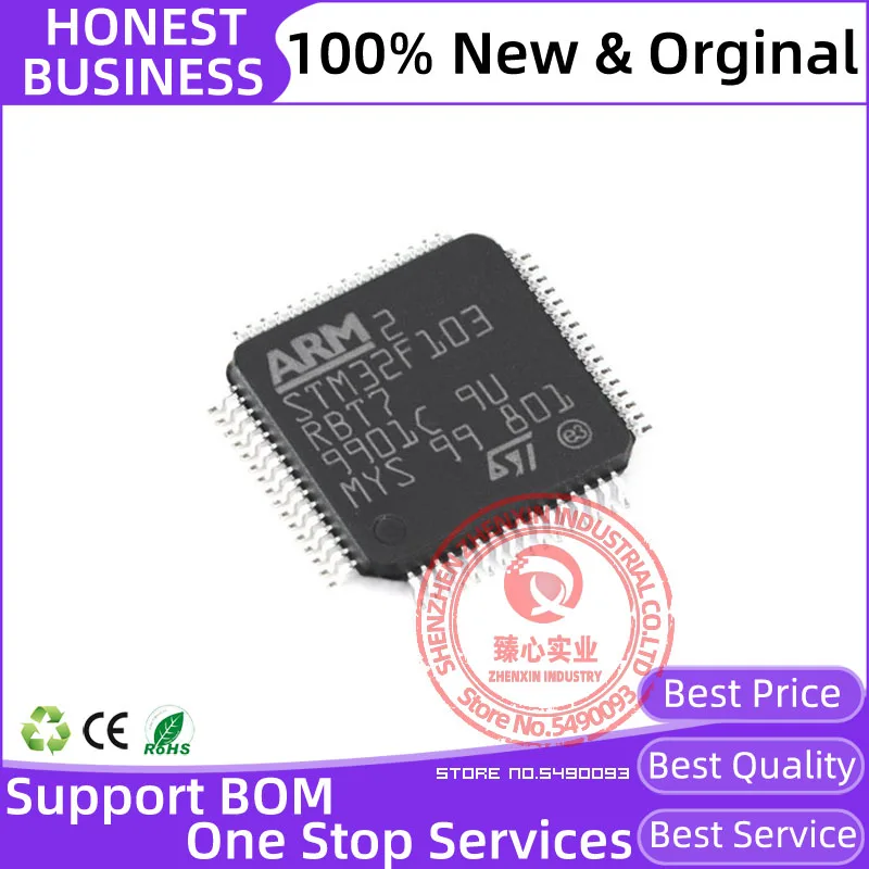 100-Original-STM32F103RBT6-STM32F103RBT7-LQFP-64-ARM-Microcontrollers-MCU-32BIT-Cortex-M3-M-D ...