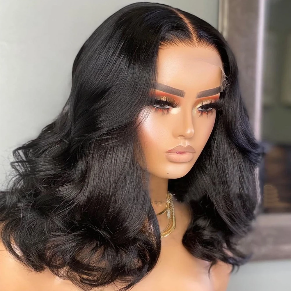 Perruque courte cheveux humain ondulée brésilienne naturelle solde, hd ...