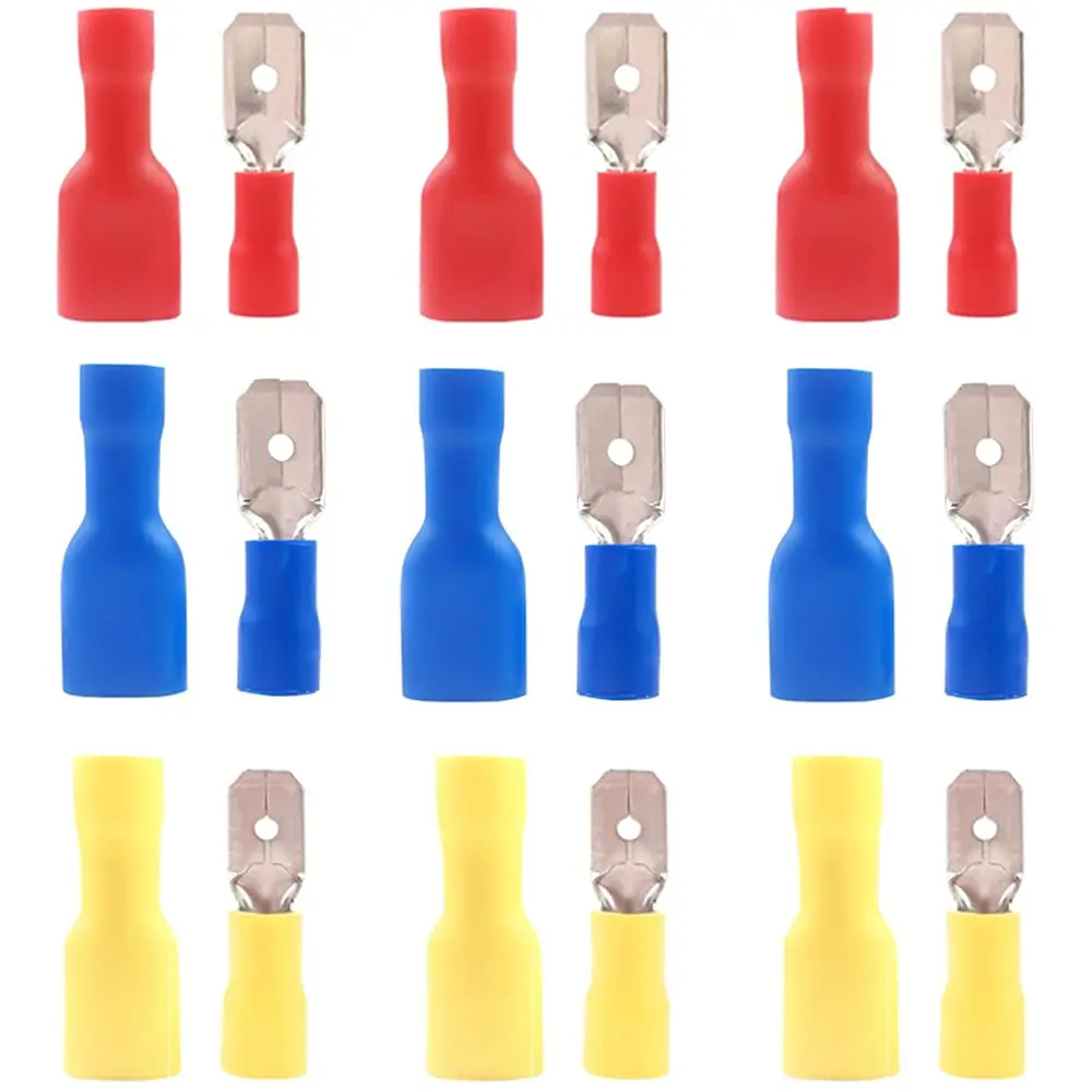 100pcs-Male-Female-Quick-Disconnects-Insulated-Spade-Wire-Connector ...