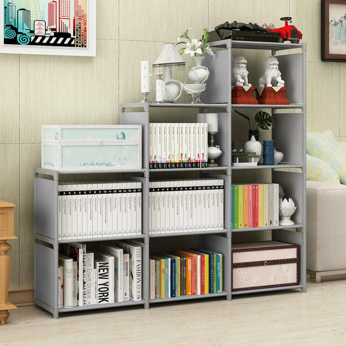 Solid-Color-Metal-Book-Storage-Simple-Trapezoidal-Bookshelf-Suitable ...