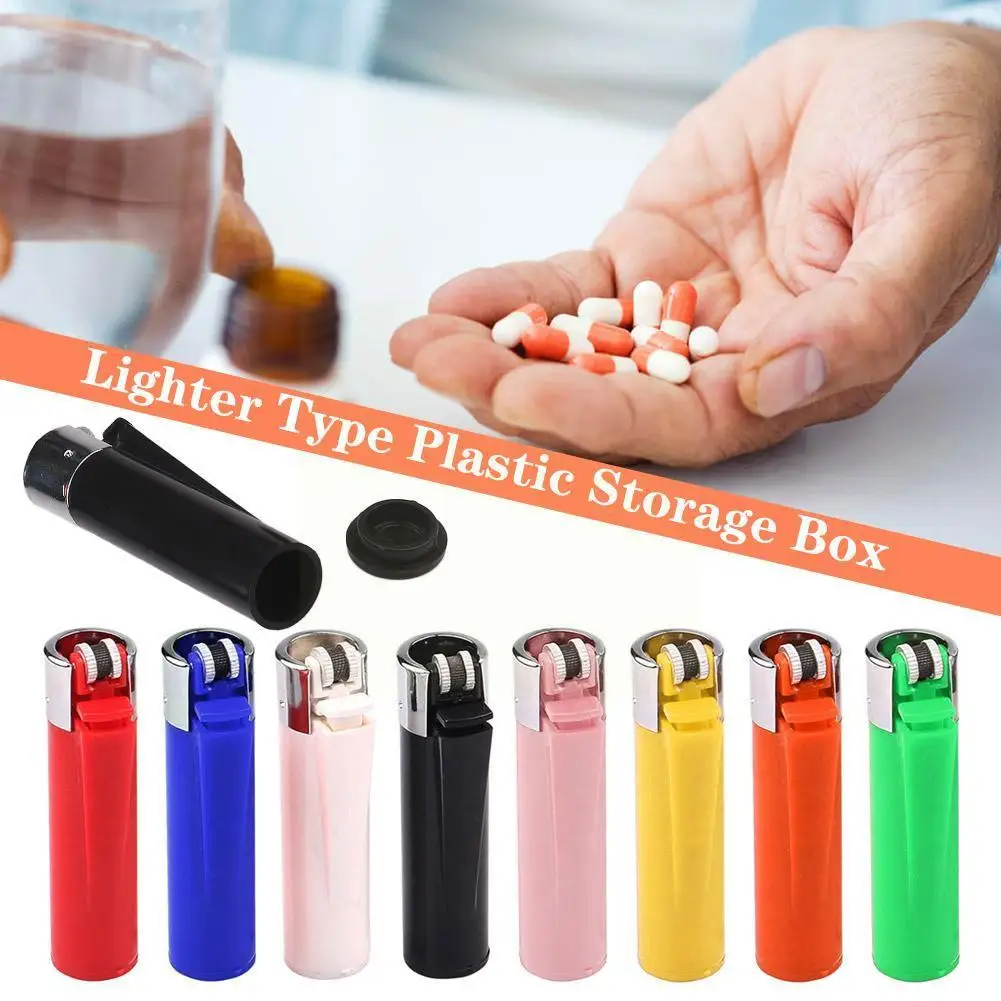 Lighter-Shape-Pill-Box-Safe-Medicine-Storage-Case-Sealed-Dispenser ...