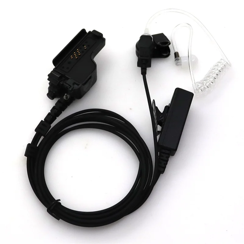 Covert Acoustic Air Tube Earpiece PPT Mic Headset for Motorola HT1000 ...