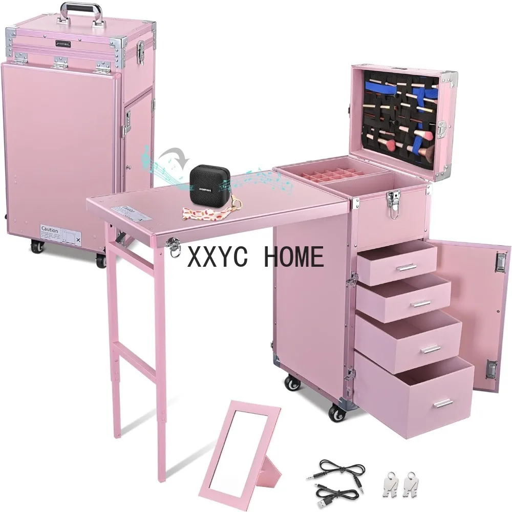 BYOOTIQUE-Rolling-Manicure-Table-Foldable-Nail-Table-Makeup-Train-Case ...