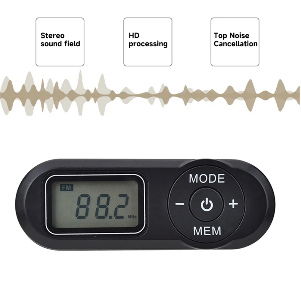 Pocket FM Radio Digital Display FM Receiver Portable Sports Retro FM ...