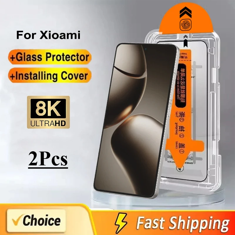 2PC 8K Dust Free Glass For Xiaomi 15 14 13 14T 13T 11T 12T 10T 9T 9 Pro ...