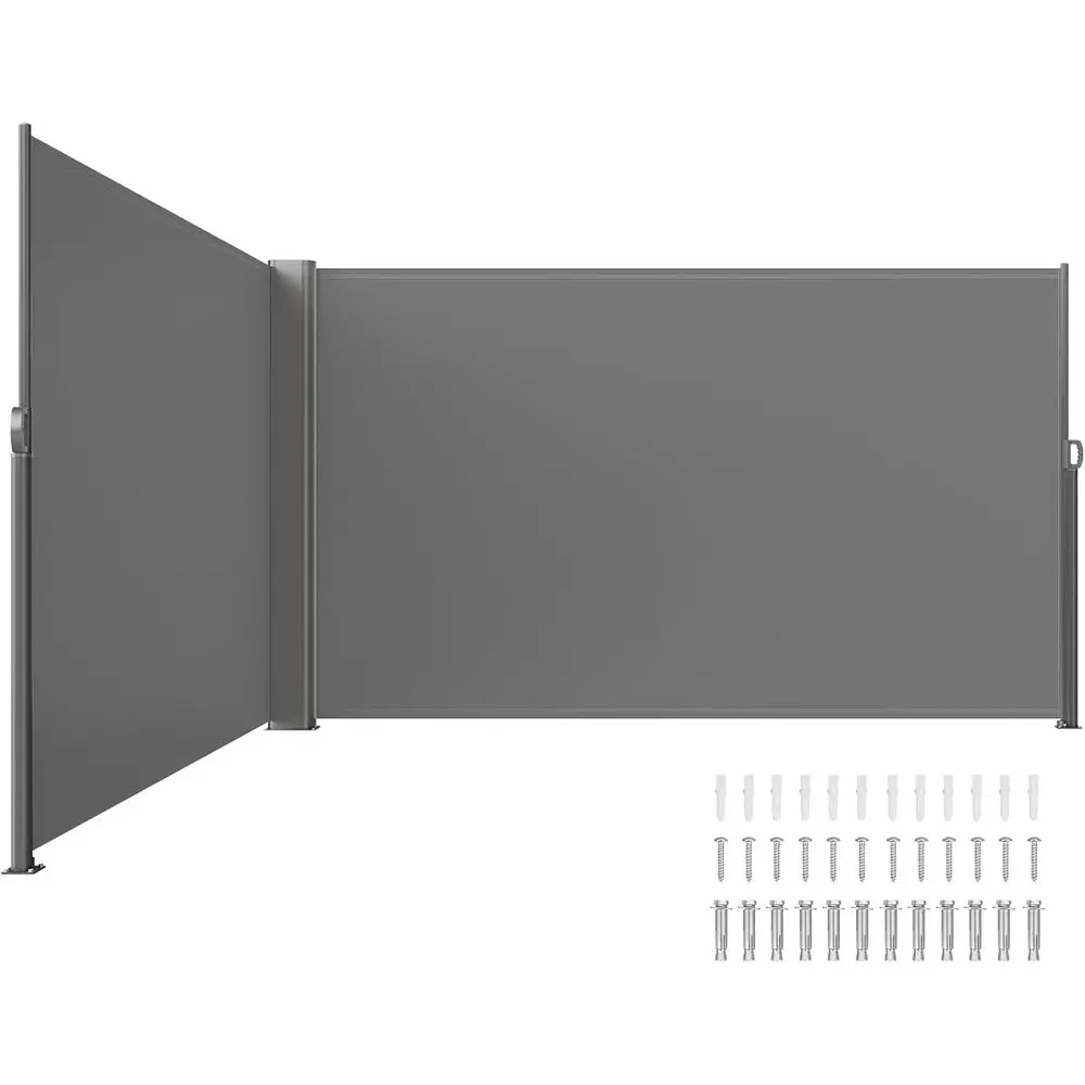 Aluminum UV 50+ 71x236 Retractable Patio Awning, Thick Privacy & Wind ...