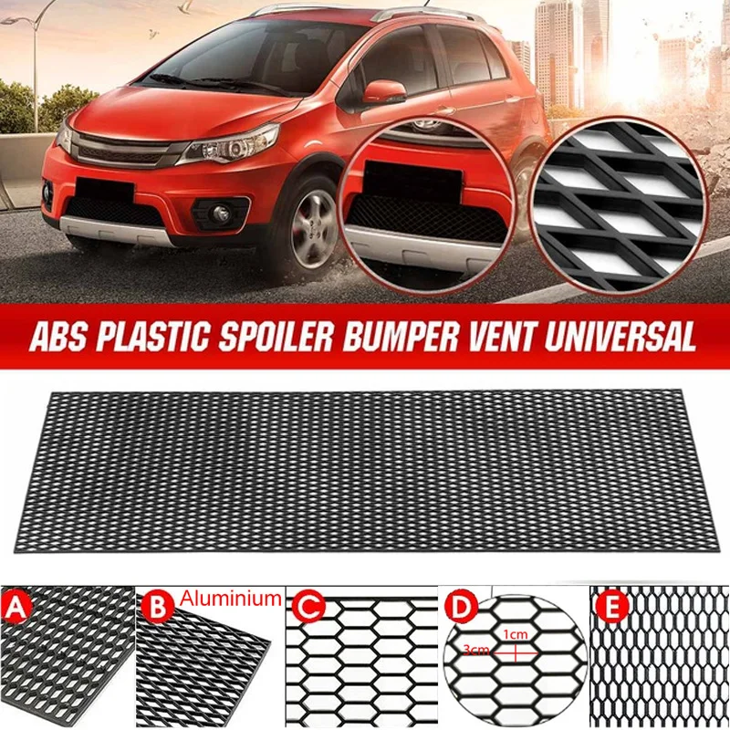 Car Front Bumper Air Vent Mesh Grille Sheet Universal Black Honeycomb ...