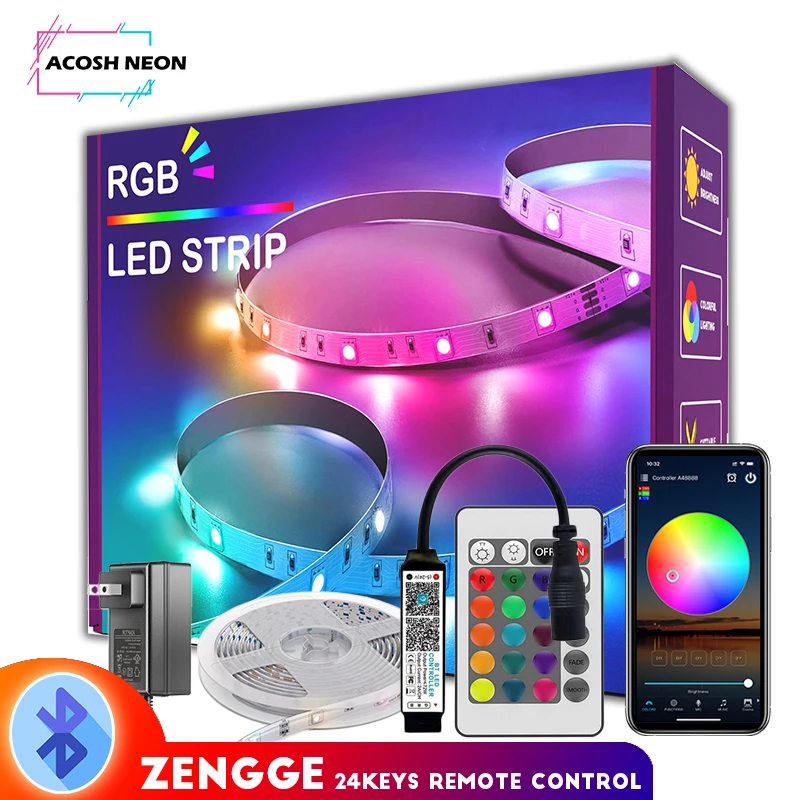 Bluetooth-12V-led-bar-lights-ZENGGE-app-control-with-24keys-remote ...