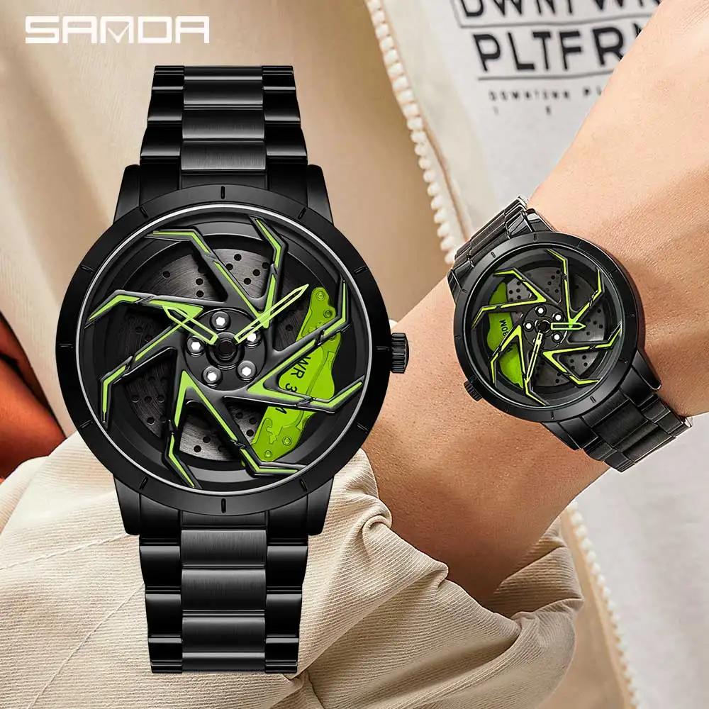 Fashion-Hot-Sell-Car-Rim-Men-Watches-Stainless-Steel-Waterproof-Sport ...