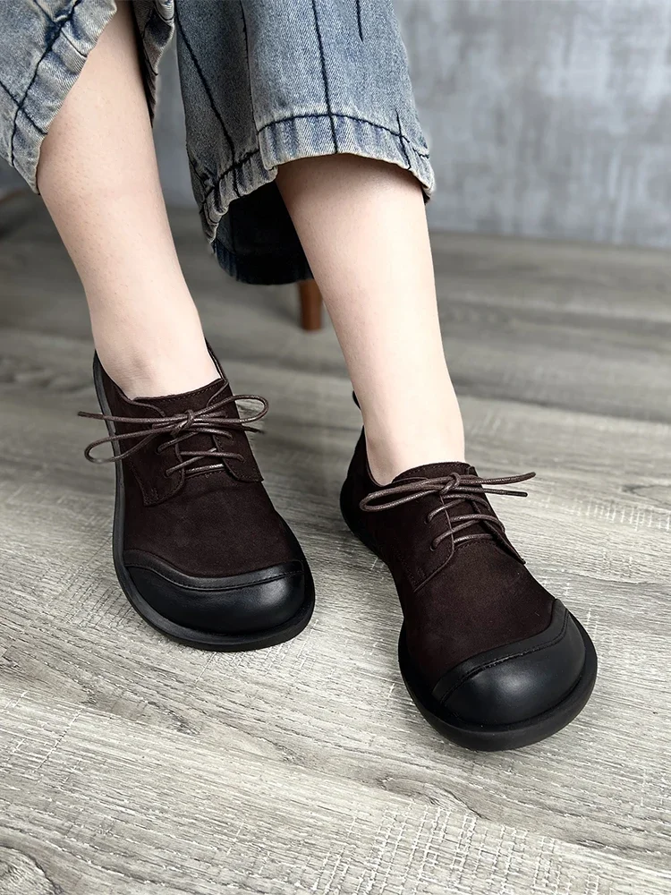 Birkuir-zapatos-planos-Retro-con-cordones-para-mujer-calzado-de-lujo-sin-cordones-de-cuero ...