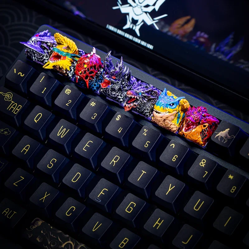 MonsterHunter Dragon Point Keycaps Anime Artisan Keyboard Cap Zinogre ...