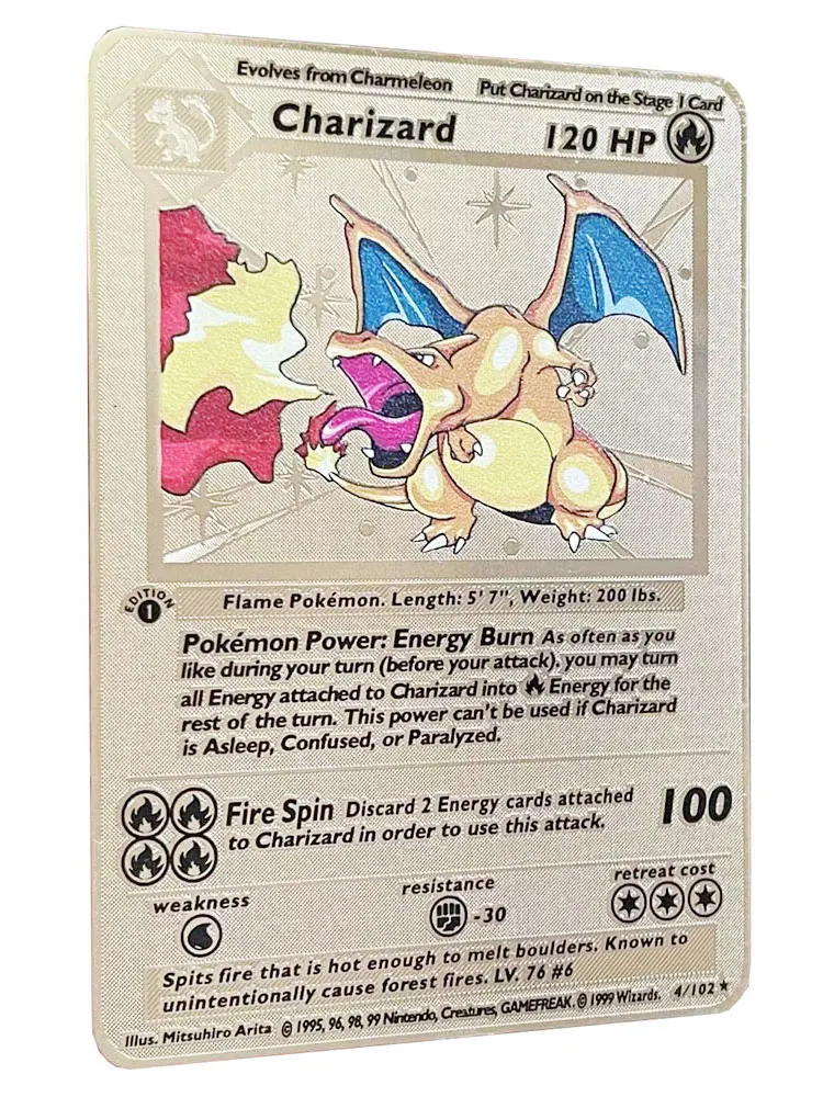 Gold Card Metal Card Game Anime Battle Gold HP English Kaarten ...