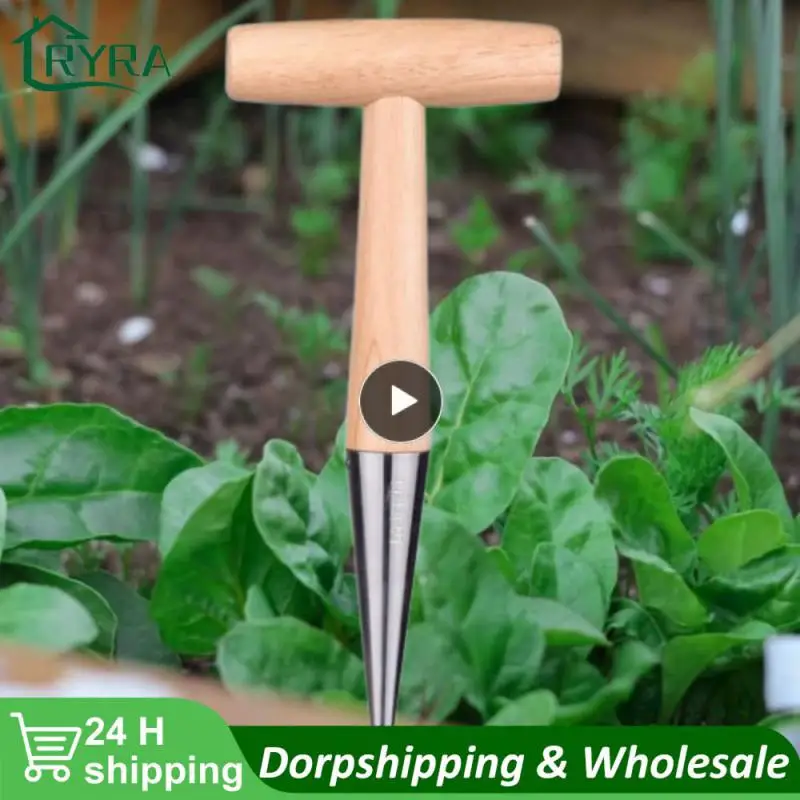 Home-Gardening-Wooden-Planting-Seeds-And-Bulbs-Tools-Hand-Digger ...
