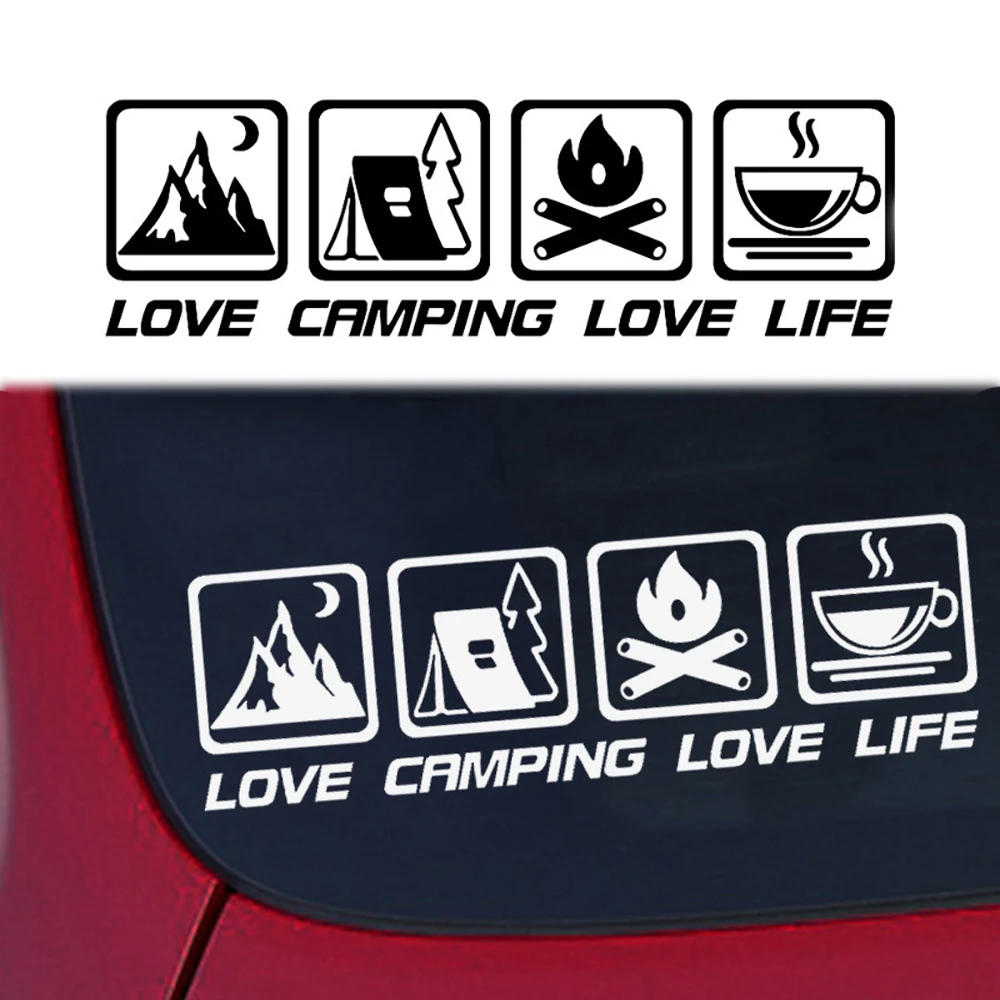 CANPING LOVE LIFE Camping Car Stickers Wilderness Campfire Adventure ...