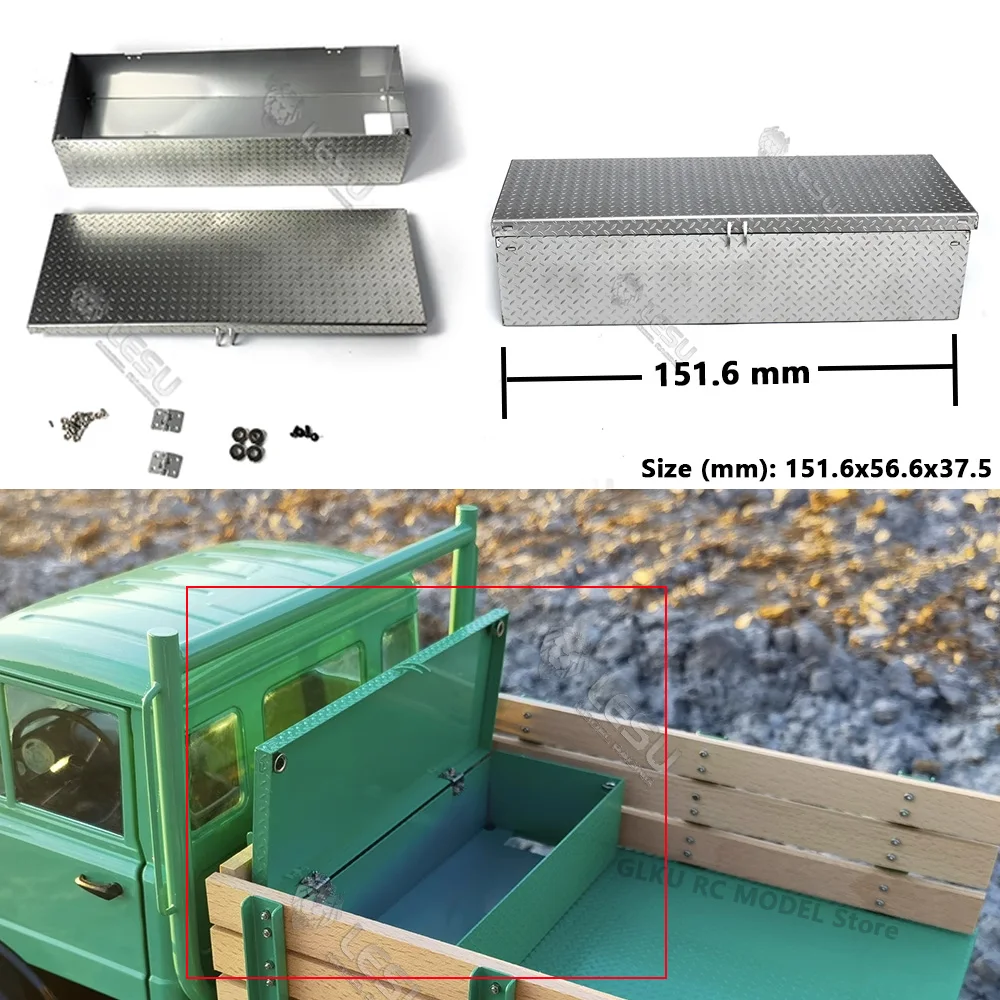 LESU 1/14 Metal Tool Box Battery Box Tool Box RA-G003-B For Tamiya 1/10 ...