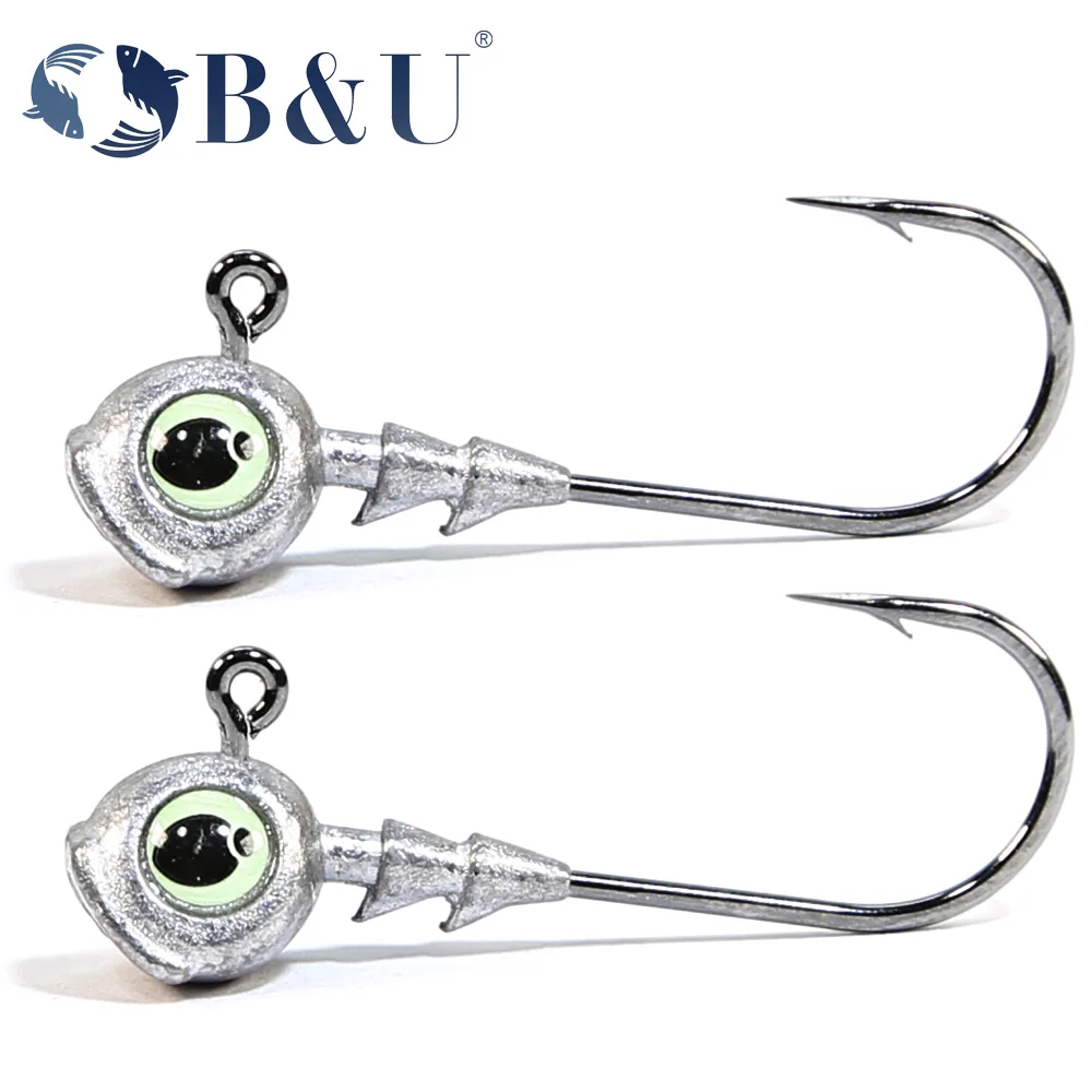 B&U Swimbait Hook Jig Head High Strength Fishing Worm Lure Hooks For ...
